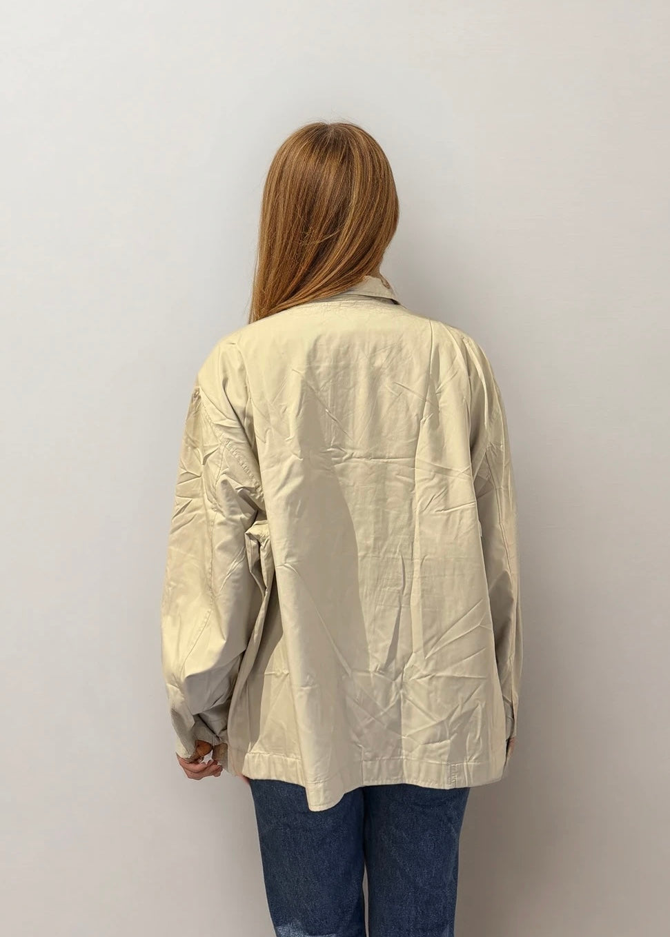 YSL Tan Bomber with Navy Logo – No Standing NYC